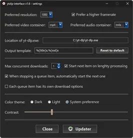 ytdlp-interface: Windows graphical interface for yt-dlp, designed as a ...