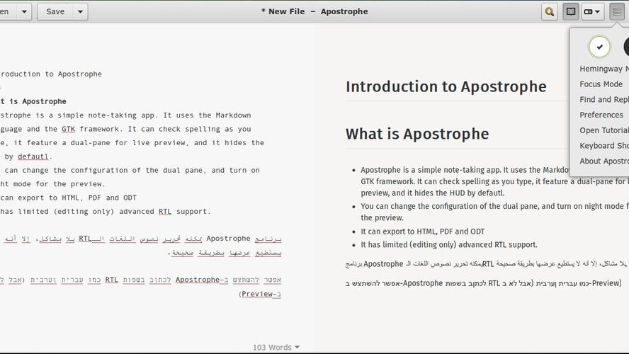 Apostrophe: Simple GNU/Linux Markdown editor built with the GTK+ framework | AlternativeTo