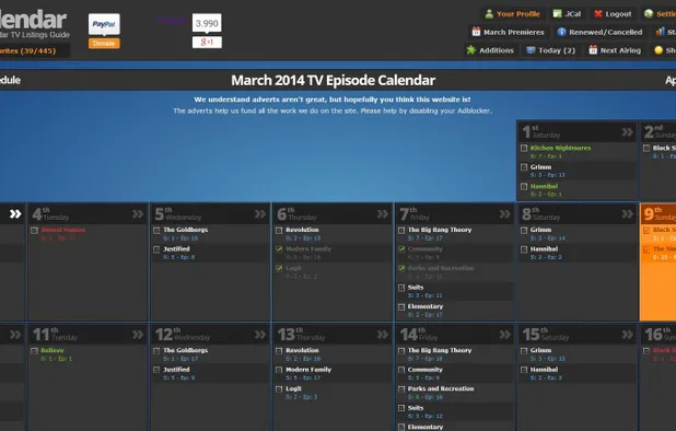 TV Calendar: Track an unlimited amount of TV shows with PogDesign's TV ...