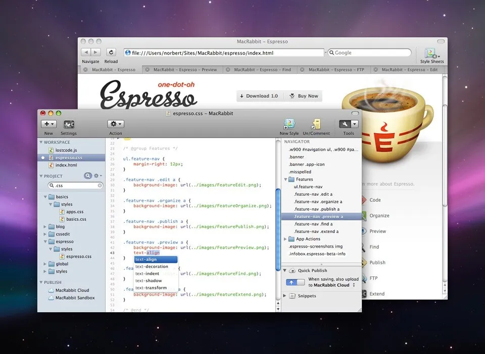 Espresso: Powerful text editor for web | AlternativeTo