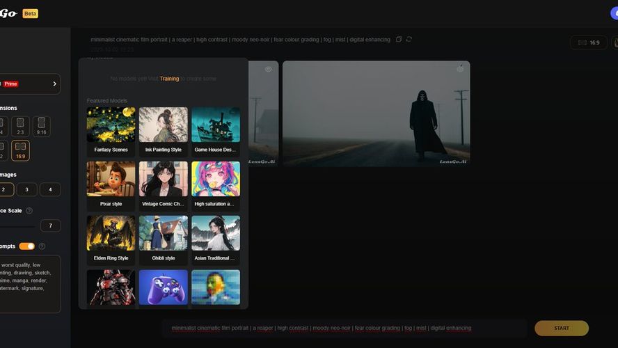 LensGo: Ai is a web-based AI platform that generates images and videos ...