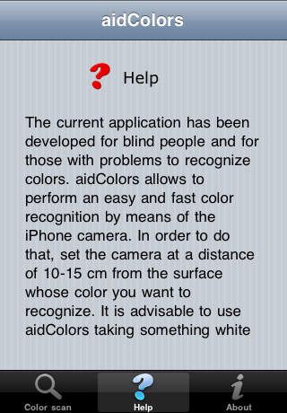 aidColors: Helps visually impaired people to identify the colors ...