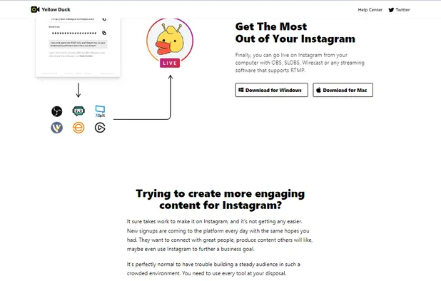 YellowDuck: Application allows you to go live on | AlternativeTo