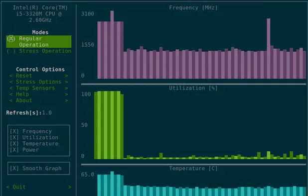 s-tui: Terminal UI for monitoring your computer. | AlternativeTo