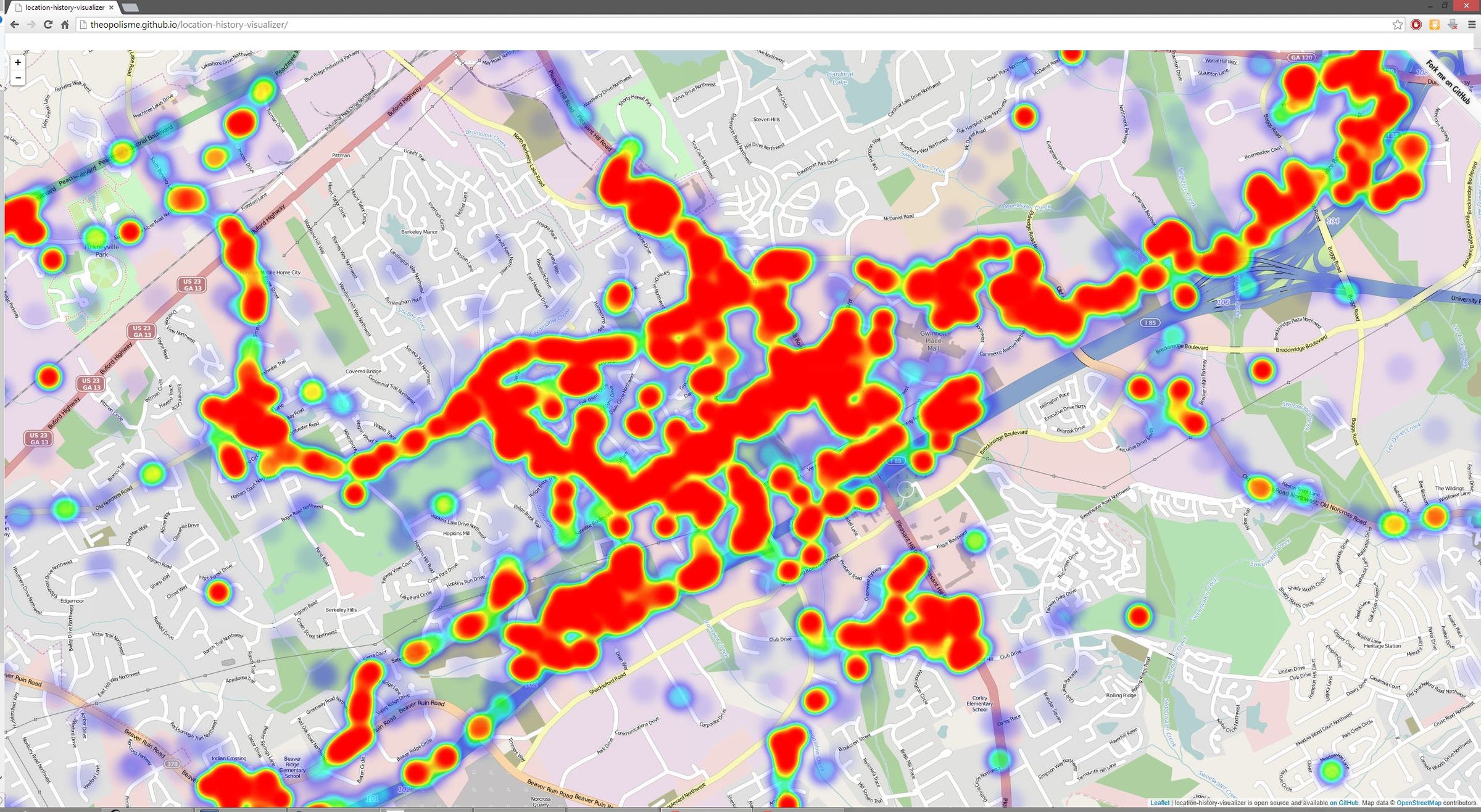 Location History Visualizer: Visualize your Google Location History using an interactive heatmap ...