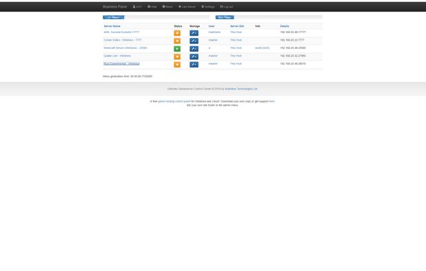 Ultimate Gameserver Control Center (UGCC): Web based game server ...