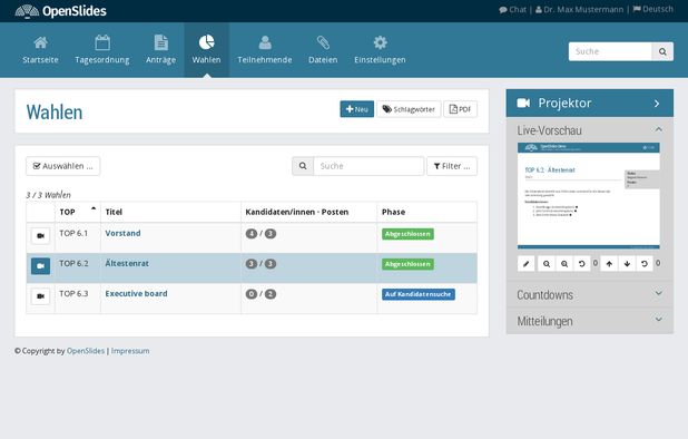OpenSlides: Free, web based presentation and assembly system for managing and projecting ...