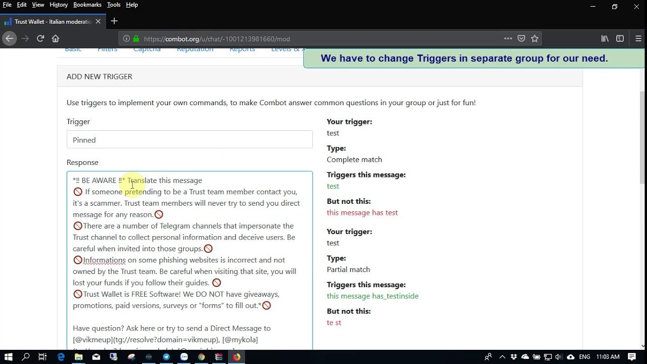 Combot: " We help you to turn your Telegram group into a full-fledged ...
