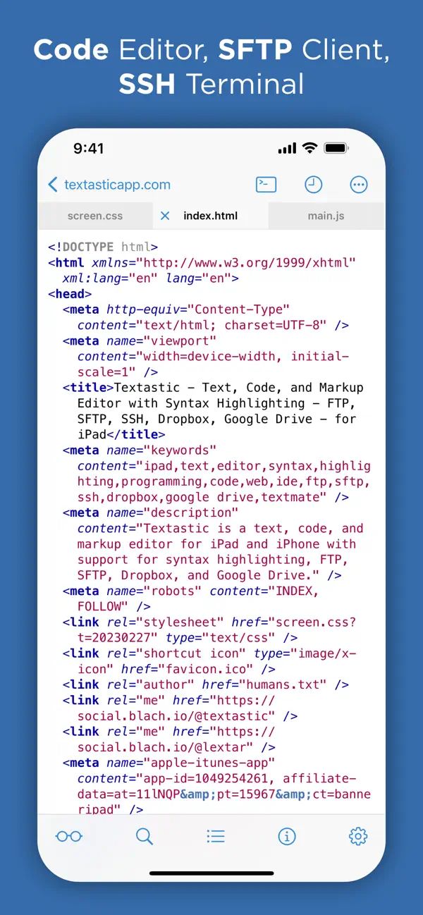 Textastic: Advanced code editor for iOS and macOS with support for syntax highlighting ...
