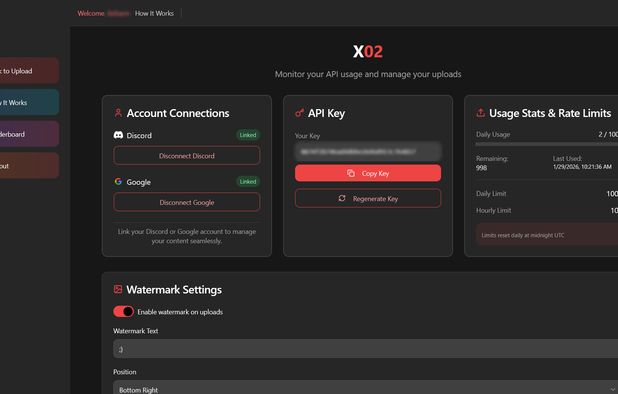 x02: Lightweight image and file hosting platform with direct links ...