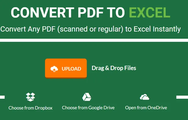 PDFtoExcel.com: A free online PDF to Excel converter that allows users ...