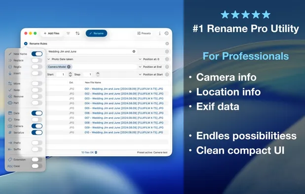 Rename X Pro: Professional batch file renaming tool for macOS ...