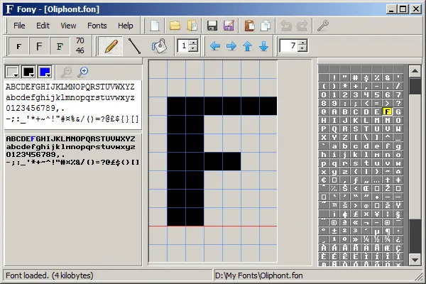 Fony: Editor for bitmap (raster) fonts | AlternativeTo