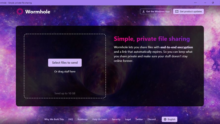 Wormhole: Simple, private file sharing | AlternativeTo