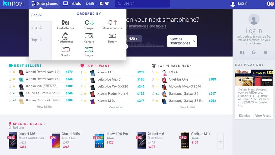 Kimovil: Compare price, specs, reviews and benchmarks for smartphones ...