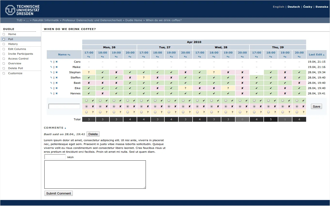 Dudle: Online scheduling application, which | AlternativeTo