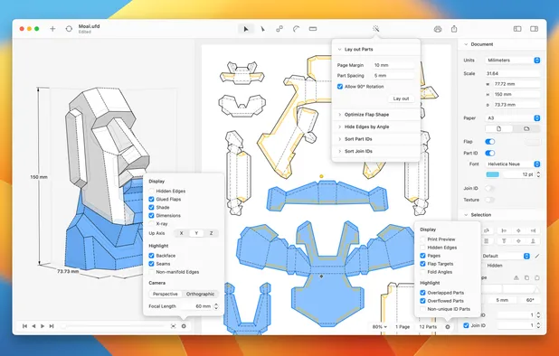 Unfolder: 3D model unfolding tool to help you create papercraft easily ...