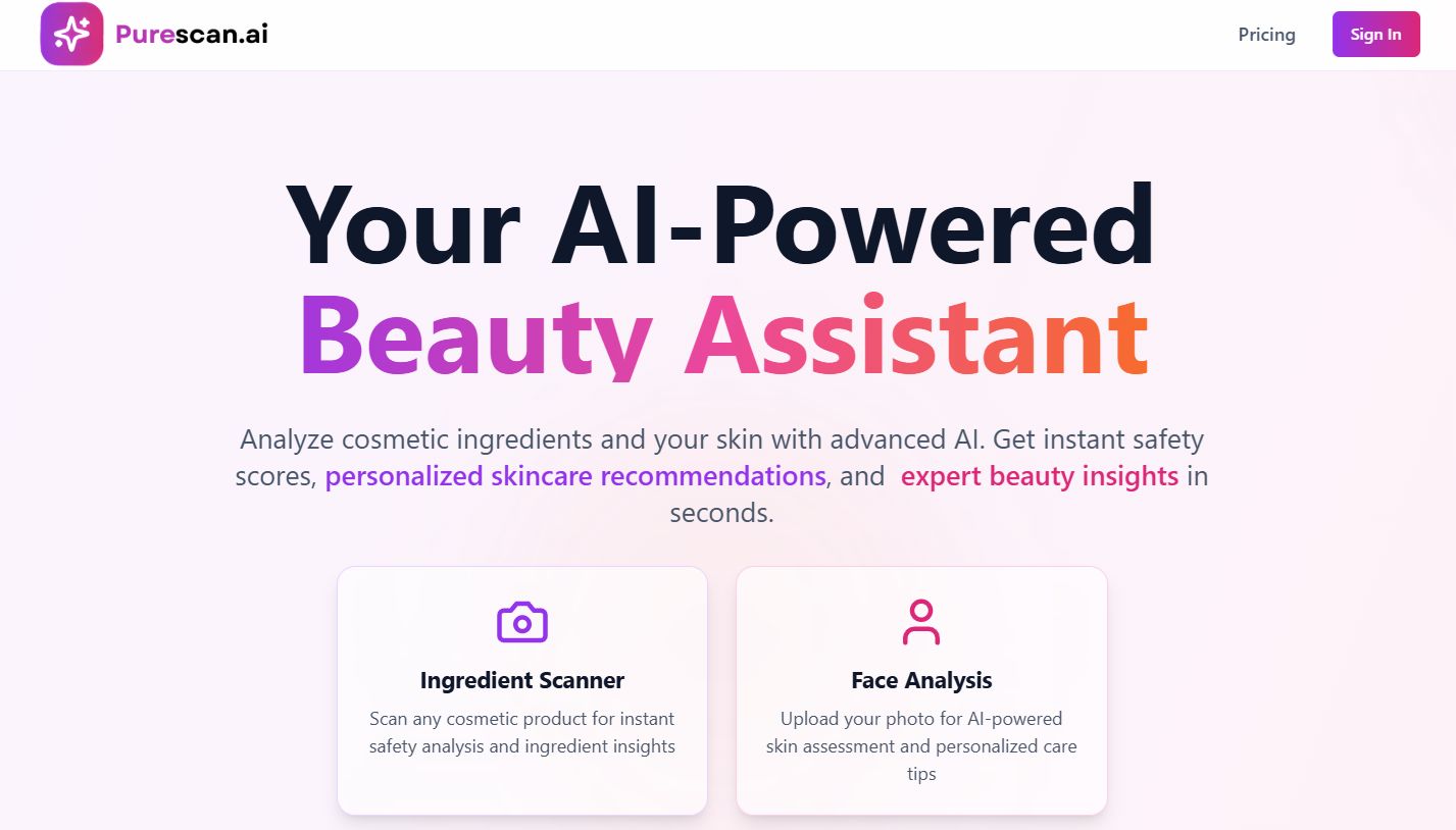 Purescan AI: Instant AI-based scan of cosmetics and skin conditions ...