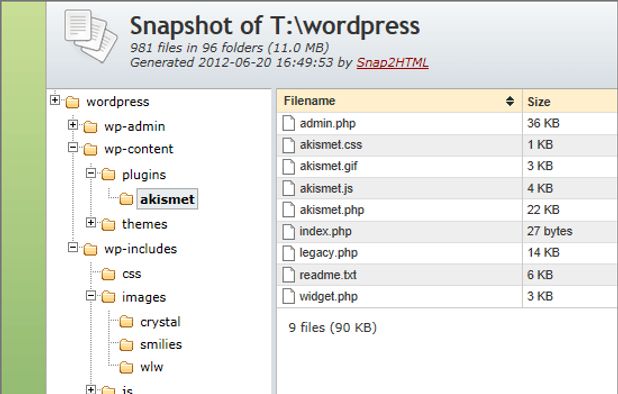 Snap2html: Snap2HTML takes a "snapshot" of folder | AlternativeTo