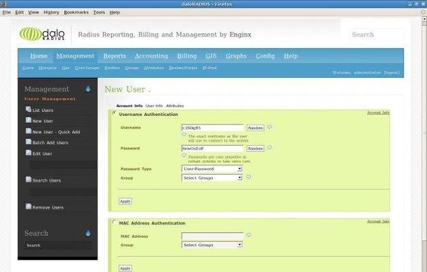 DaloRADIUS: DaloRADIUS is an advanced RADIUS web management application for managing | AlternativeTo