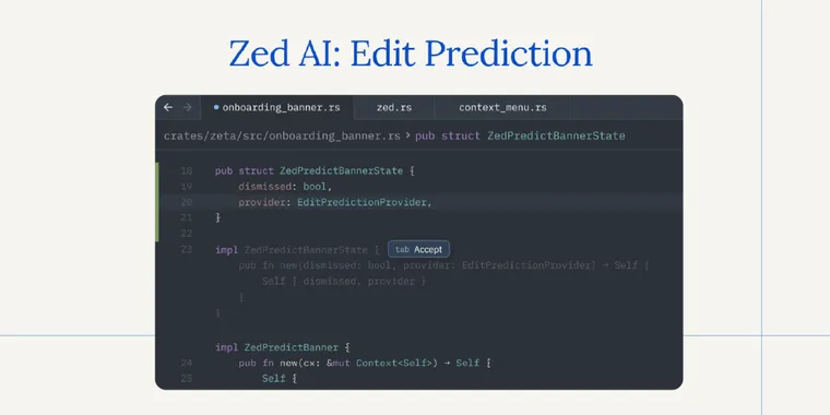 Zed unveils AI Edit Prediction feature powered by its new open-source language model, Zeta ...