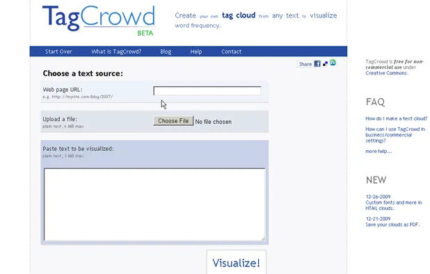 TagCrowd: Create your own tag cloud from any text to | AlternativeTo