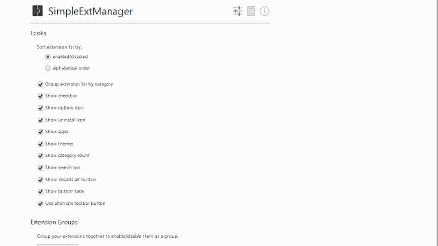 SimpleExtManager: A simple menu to enable, disable and access | AlternativeTo