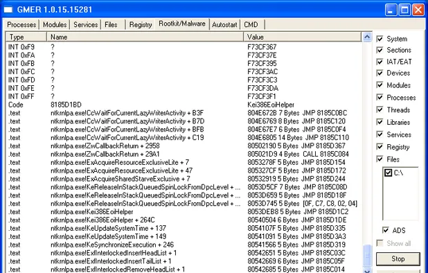 GMER: Application that detects and removes | AlternativeTo