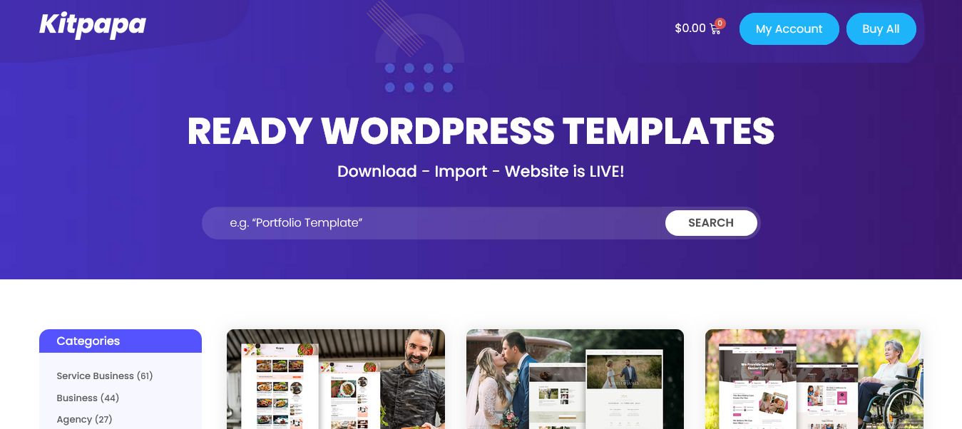 Kitpapa: KitPapa is an ultimate WordPress template | AlternativeTo