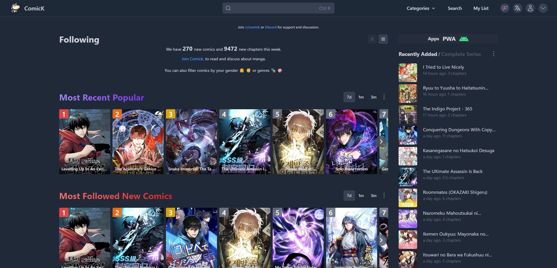 ComicK: A manga database and community to discover and discuss your ...