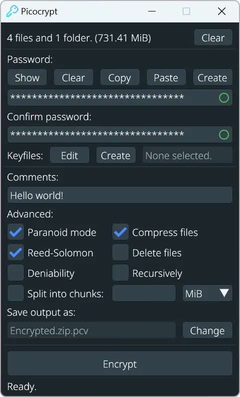 Picocrypt: Very small, very simple, yet very secure encryption tool ...