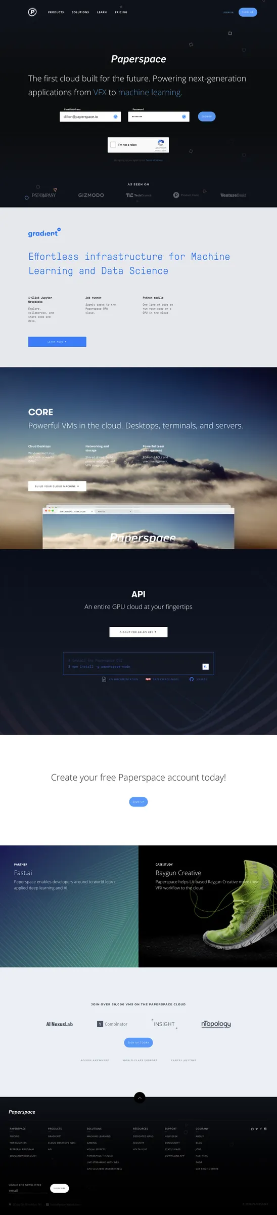 Paperspace: GPU cloud computing made easy. Effortless infrastructure for Machine Learning ...