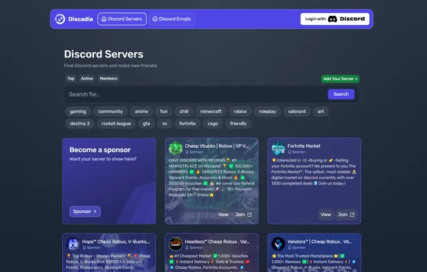 Discadia: Discover new Discord Servers to join and chat in, browse over ...