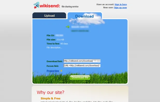 Wikisend: - free file sharing service with 100MB file size | AlternativeTo