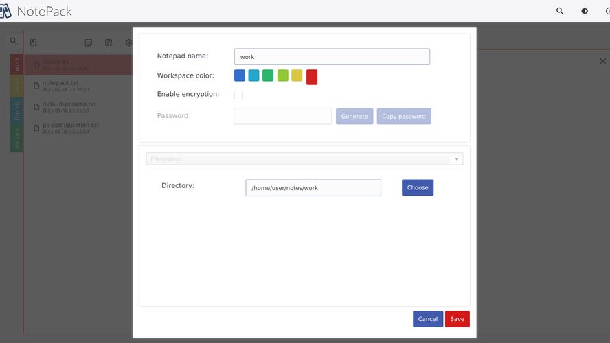 Notepack: Privacy oriented, without vendor lock in note organizer, todo ...