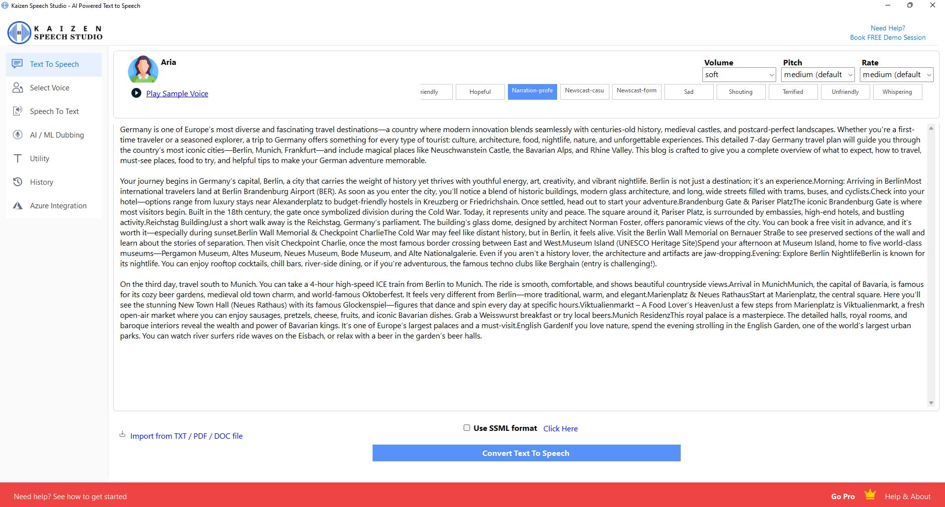 Kaizen Speech Studio: Professional text-to-speech, speech-to-text, and AI video dubbing software ...