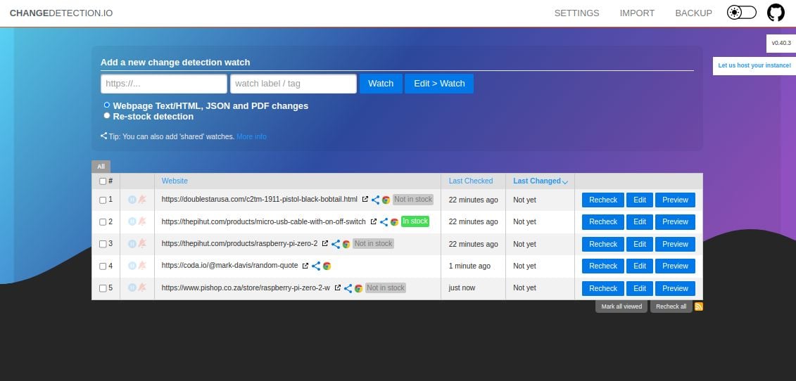 changedetection.io: The best and simplest free open source website change detection monitoring ...
