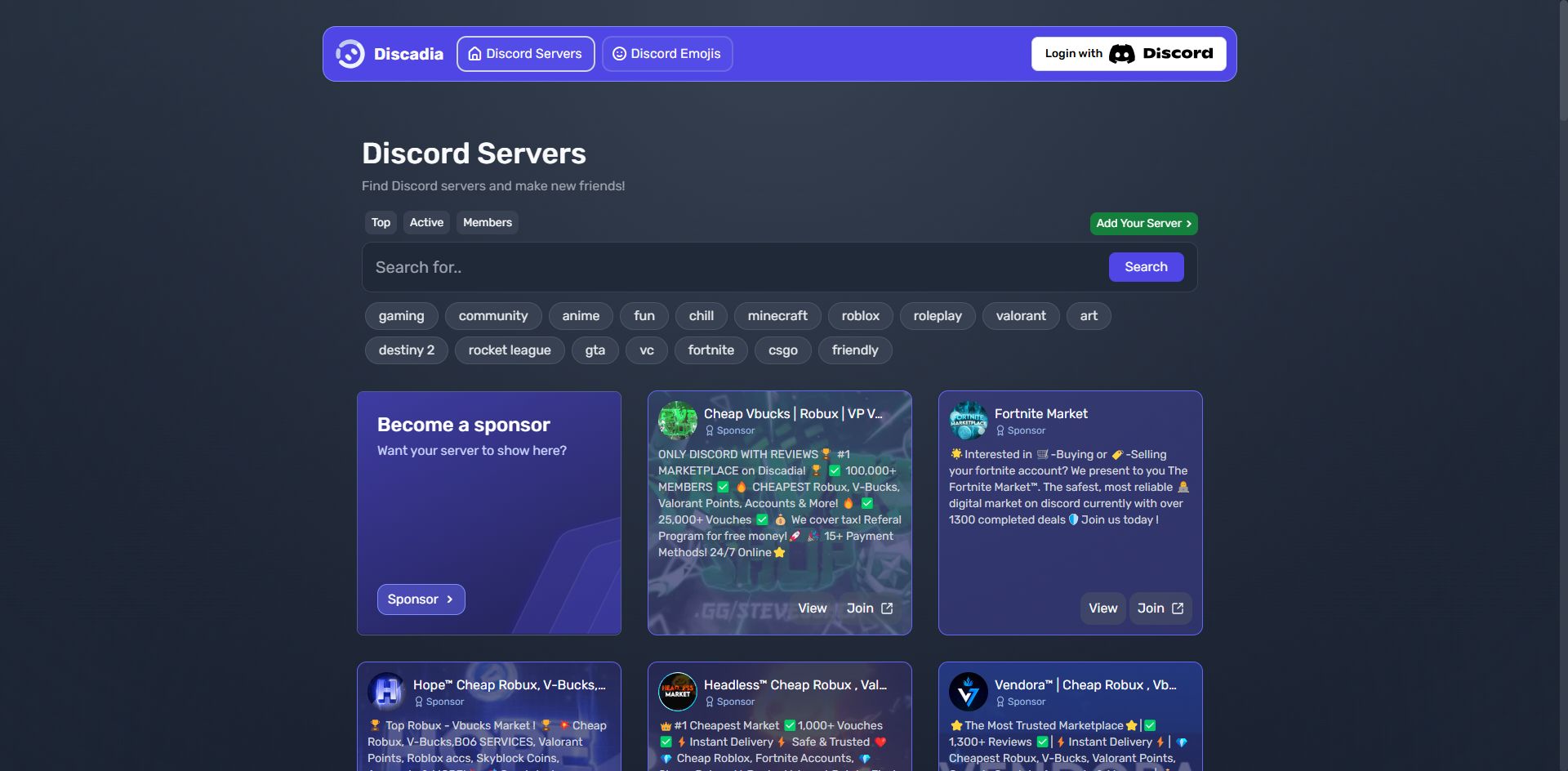 Discadia: Discover new Discord Servers to join and chat in, browse over ...