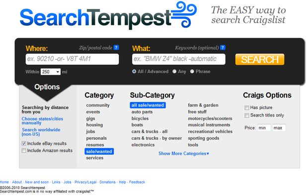 SearchTempest: Search multiple craigslist cities at once | AlternativeTo