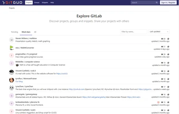 GitGud.io: Fast and Free Git hosting site powered by GitLab, hosted by Sapphire | AlternativeTo