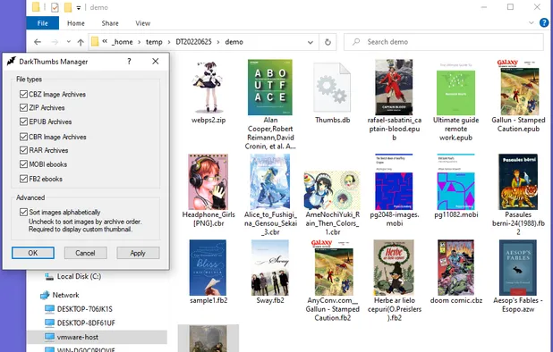 DarkThumbs: Adds thumbnail preview to Windows Explorer for EPUB, FB2 and Kindle ebooks ...